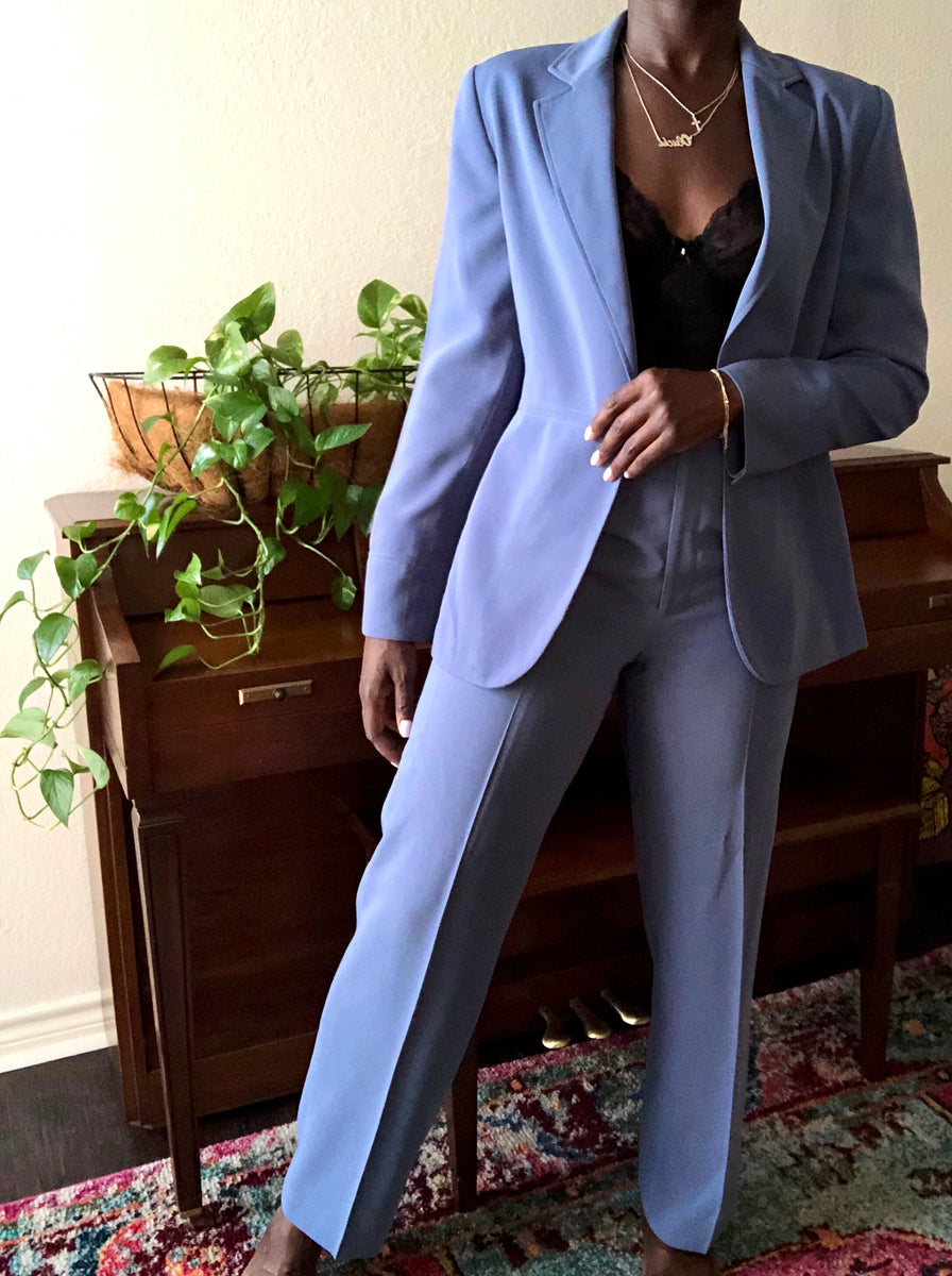 cerulean two-piece pant suit – OLUCHI VINTAGE