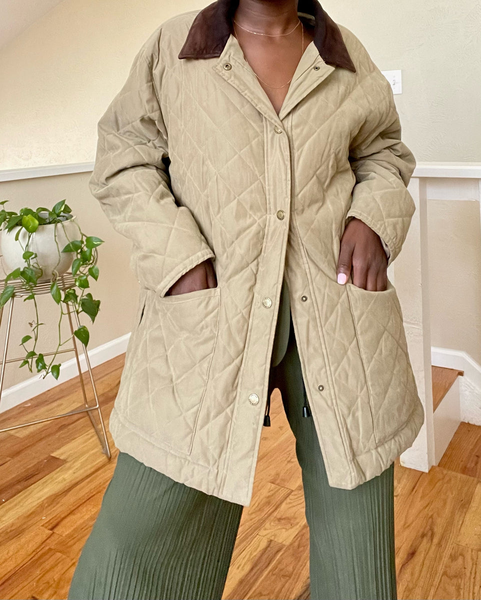 tan quilted jacket – OLUCHI VINTAGE